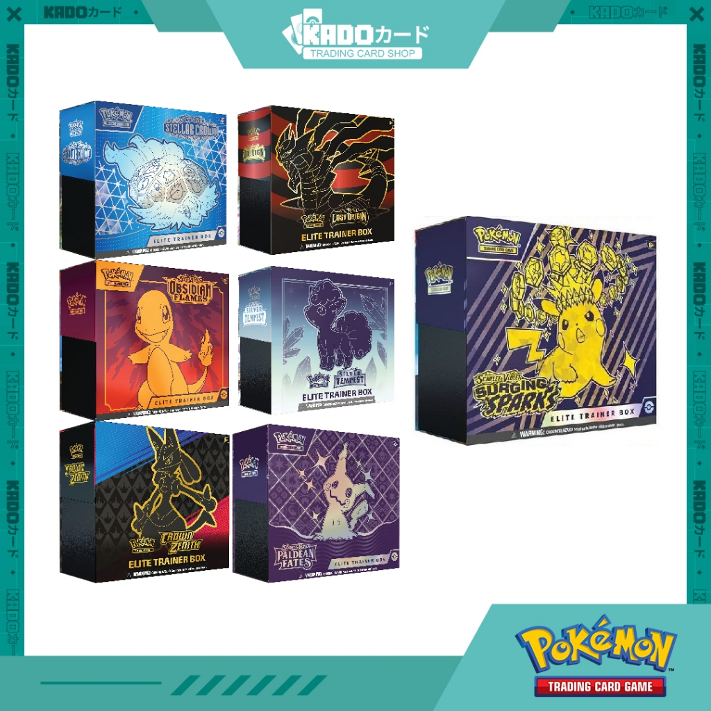 Pokémon Elite Trainer Boxes (ETB) - Latest Releases, Surging Sparks ...