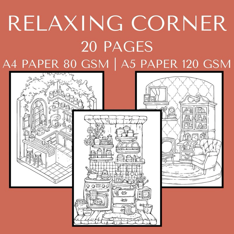 Relaxing CORNER COLORING 20 PAGES !!️ Colored PAPER FOR ADULT CHILDREN ...