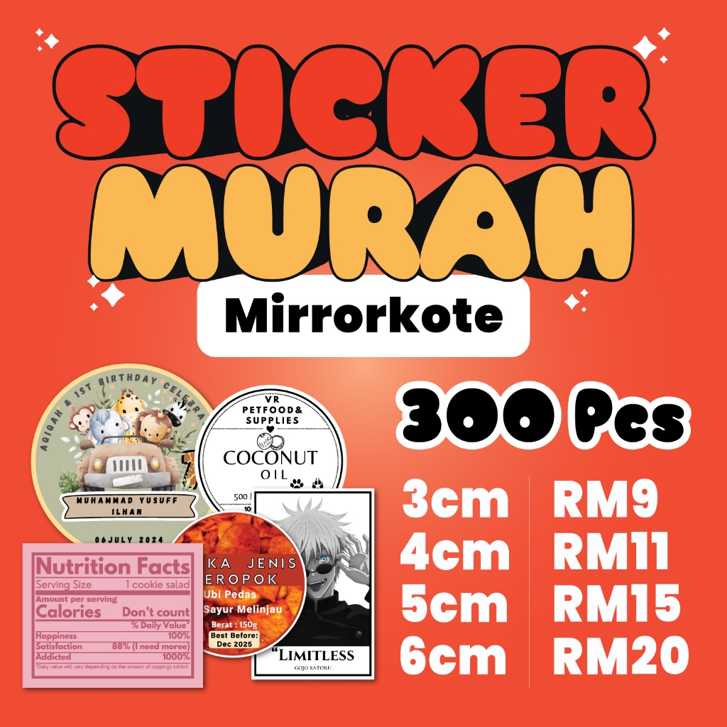 ️ 100-300Pcs ️ Custom Sticker & Label Printing | Own Design ...