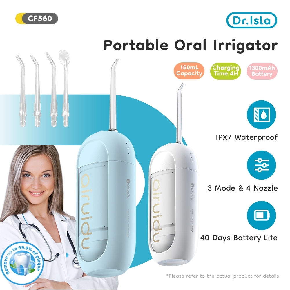Dr.isla Water Flosser Dental Floss Teeth 3 Speed 4 Nozzle IPX7 ...
