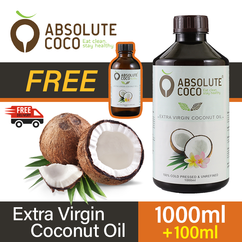 Absolute Coco Virgin Coconut Oil 1Liter FREE 1 X 100ML | Shopee Singapore