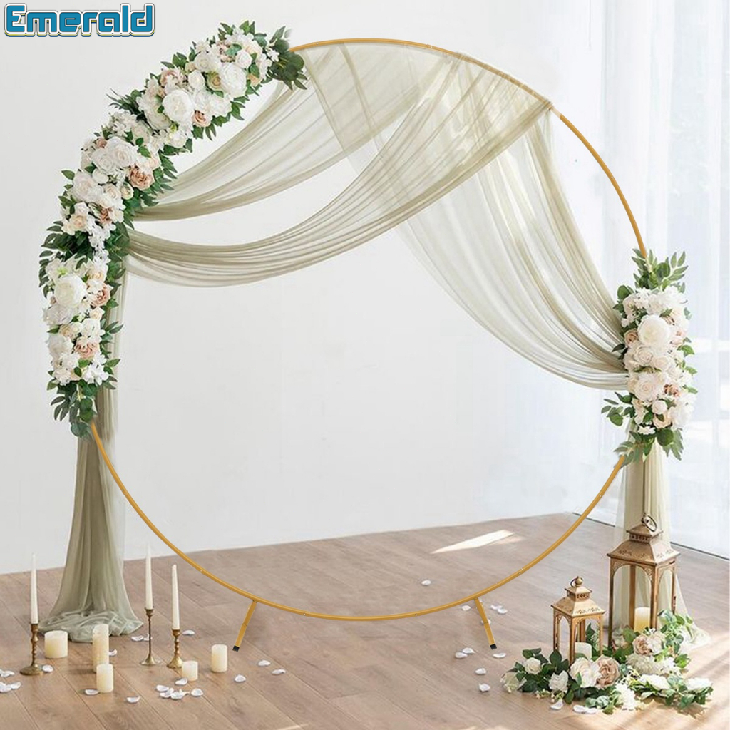 Metal Circle Stand Wedding Arch Round Gold Background Arch DIY Birthday ...