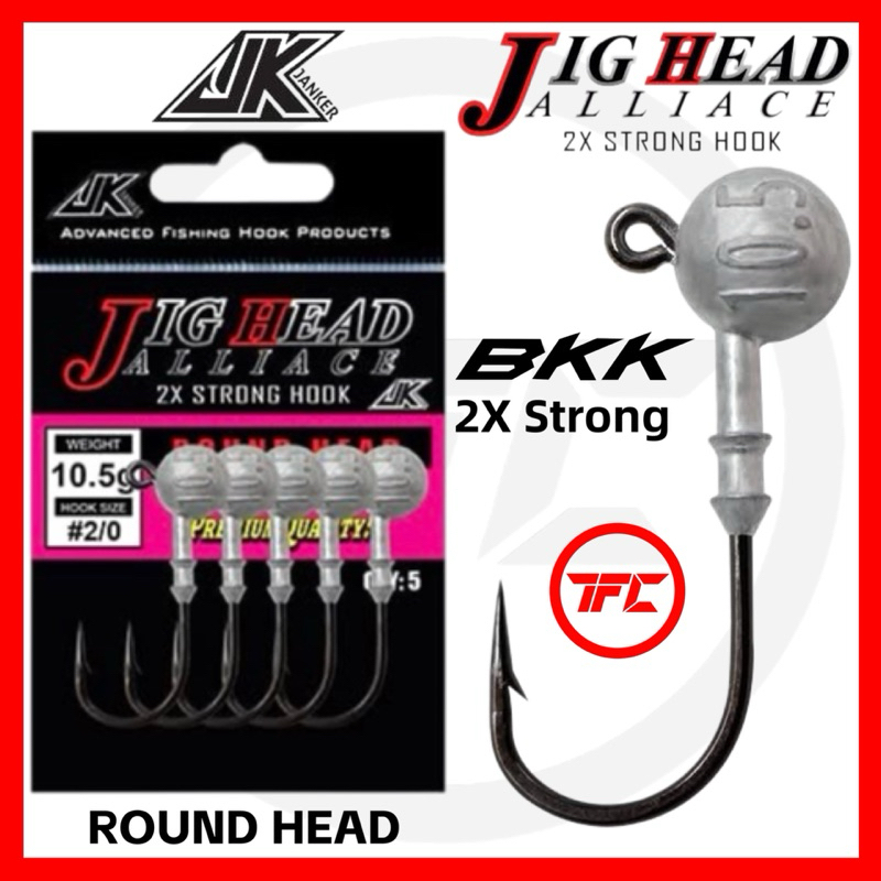 JK Janker Round Jig Head Hook Ball Shaped RH Series 2x Strong BKK ...