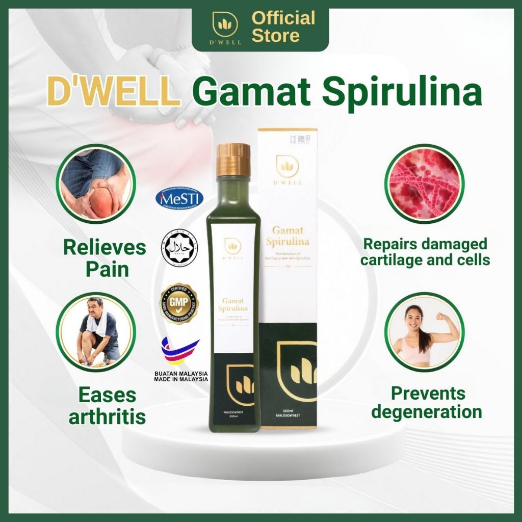 D'Well Gamat Spirulina 500ML 金海参蓝藻精 - Improve Blood Sugar, Pressure ...