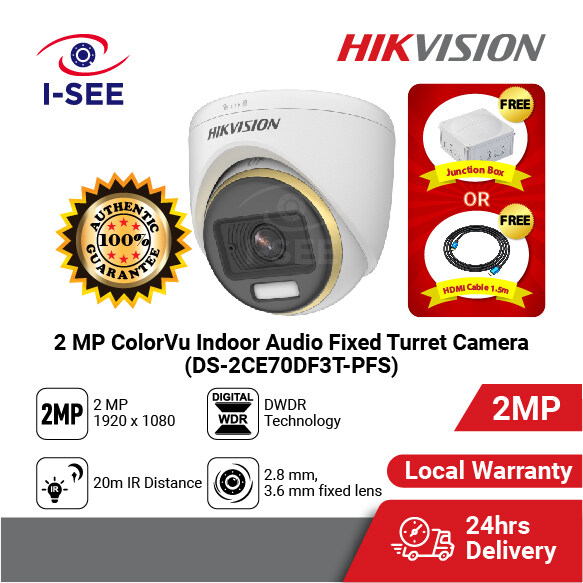 Hikvision 2MP ColorVu Indoor Audio Fixed Turret cctv Camera DS ...