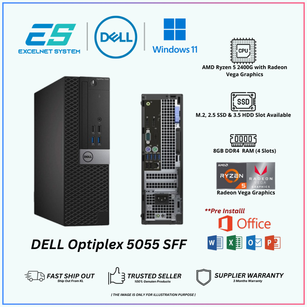 Dell Optiplex 5055 Ryzen 5 2400G / NEW M.2 NVMe Storage UP TO 32GB RAM ...