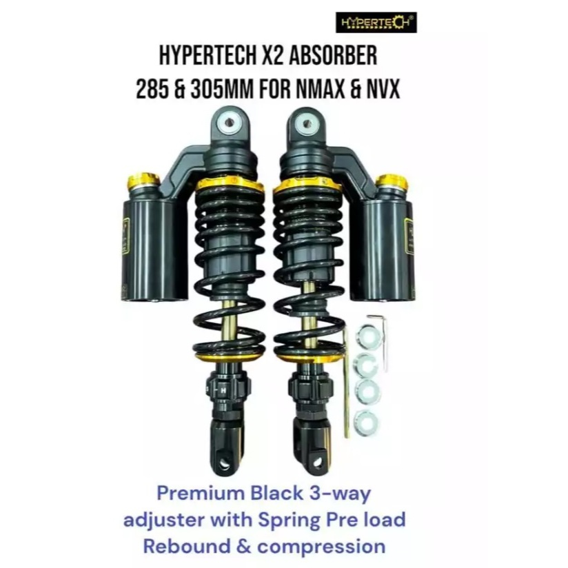 HYPERTECH ULTIMATE PRO ABSORBER 305MM 285MM WITH REBOUND & COMPRESSION ...