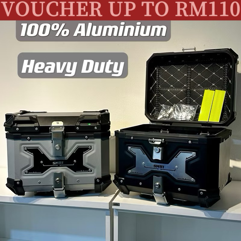 SMRT Top Box Aluminium Motorcycle 36L 38L 40L 45L with Universal Base ...