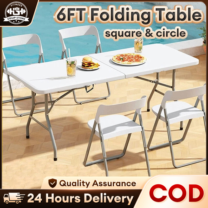 Meja Lipat 4/6Ft Foldable Banquet Table Multifunctional Outdoor Dining ...