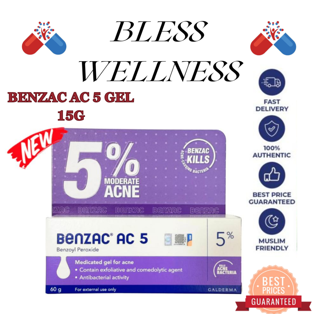 BENZAC AC 5 GEL 15G ACNE TREATMENT (EXP 10/25) | Shopee Singapore