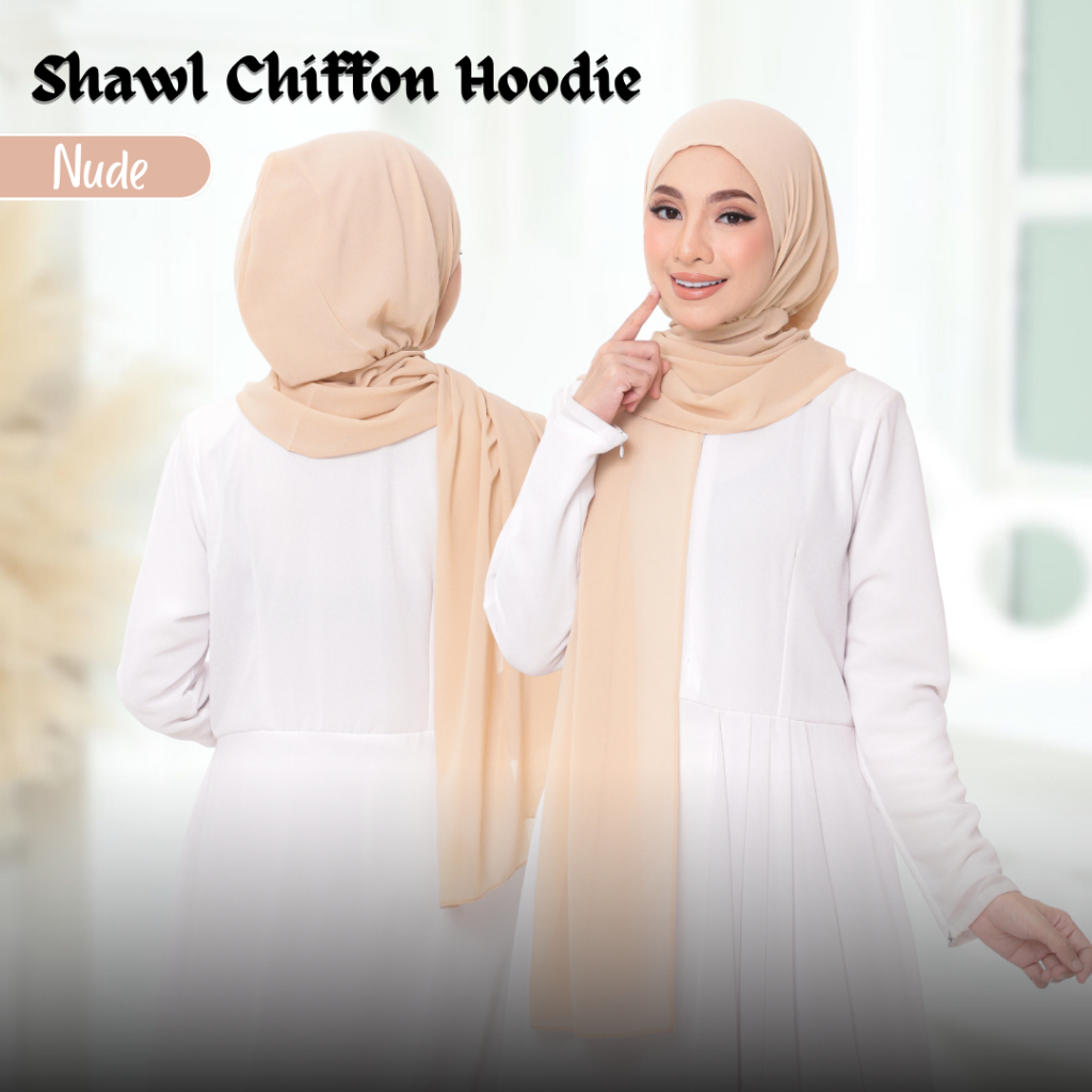 SHAWL HOODIE KAIN HEAVY CHIFFON NEW STYLE TRENDING NOW | Shopee Singapore