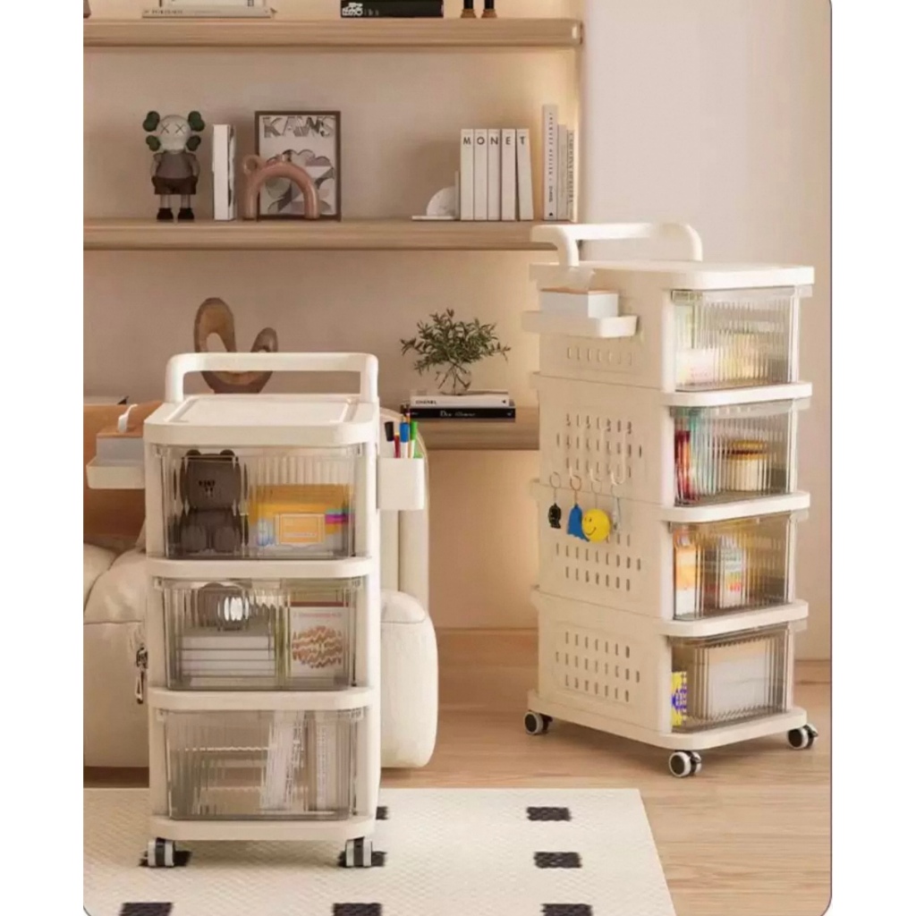 3 / 4 Layers Movable Trolley Drawer Storage Cabinet Storage Organizer ...