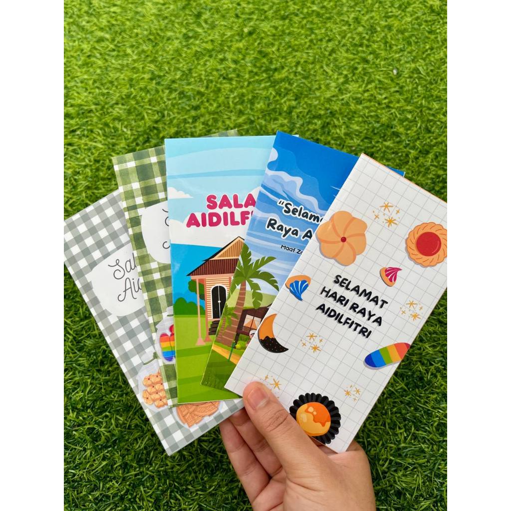 Design 2025 5pcs/10pcs Sampul Duit Raya Cartoon & Kuih Raya Design ...