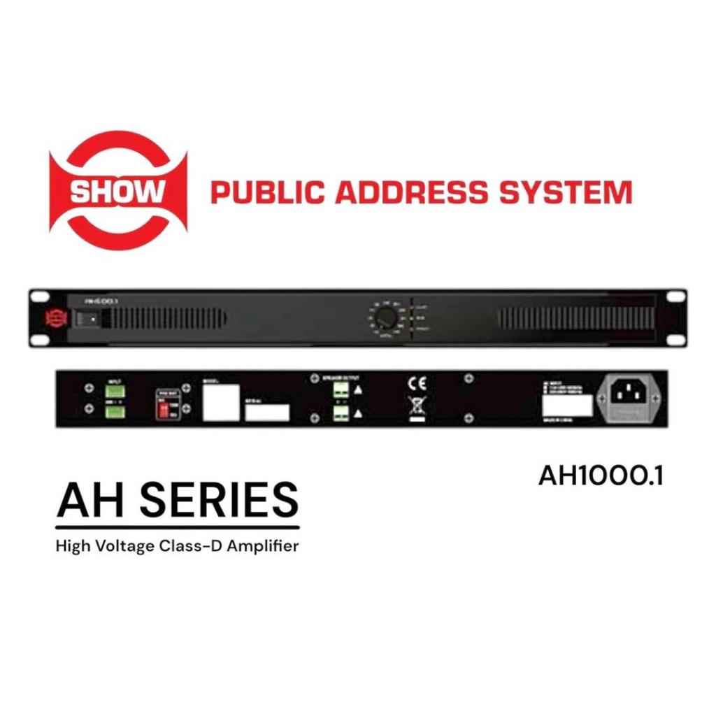 SHOW AH SERIES AH1000.1 High Voltage Class-D Amplifier Public Address ...