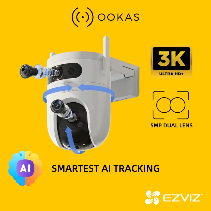 EZVIZ H9c Dual 3K / 2K Camera | Dual-Lens CCTV | 360 Outdoor Wireless ...