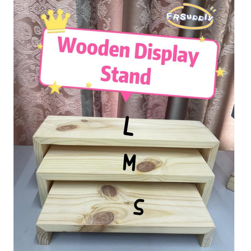 U-Shape Kayu Display Stand/Wooden Stacking Display Stands/Ladder Rack/3 ...
