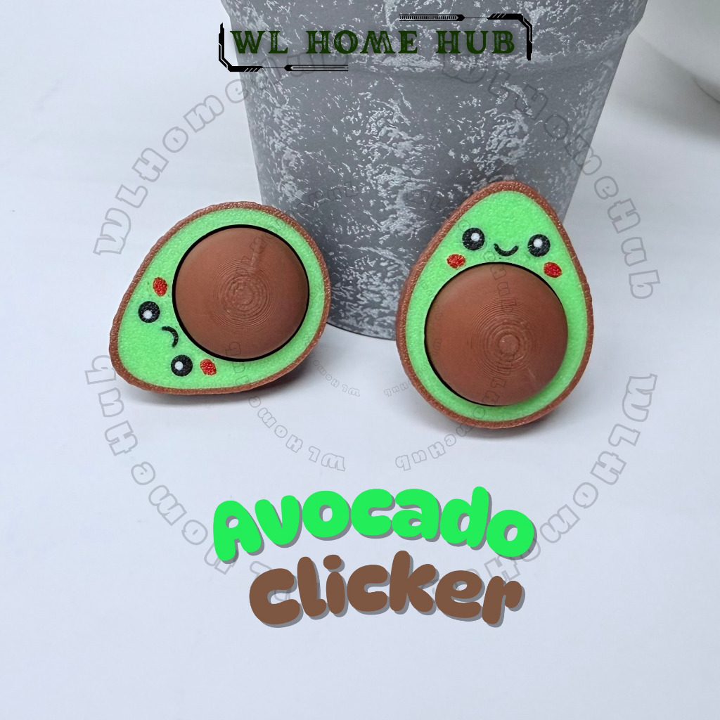 Fidget Toy Avocado Clicker Keychain – Cute Stress Relief Device for Bag ...
