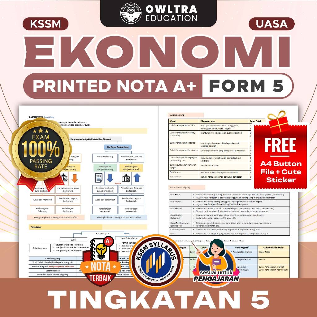 Spm Economics Note Form 5 Note A+ (Printed Note) | Shopee Singapore