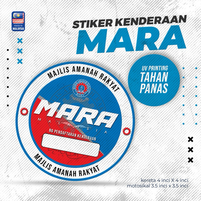 MARA Car Sticker Motor Sticker / Stiker Cermin Kereta Stiker Motosikal ...