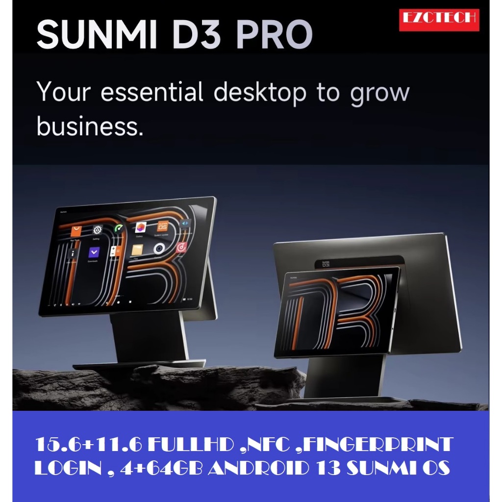 Sunmi D3 PRO All in One Dekstop POS Touchscreen Terminal 15.6" inch ...
