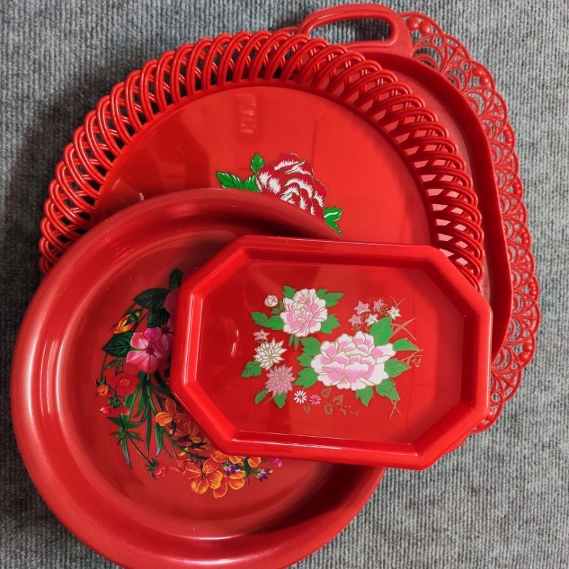 round tray serving plate round serving tray dulang plastik bulat piring ...