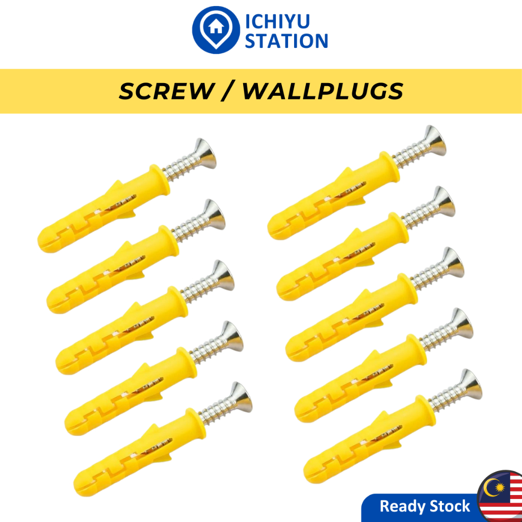 Plastic Wall Plug With Screws Langsir Bracket / Frame / Rak Dinding ...