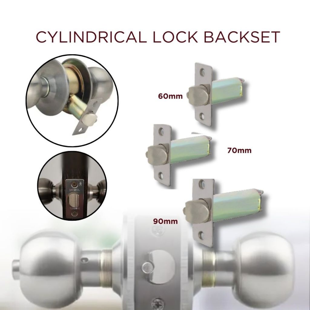 Cylindrical lock backset door pintu standart size 70mm and 60mm Backset ...