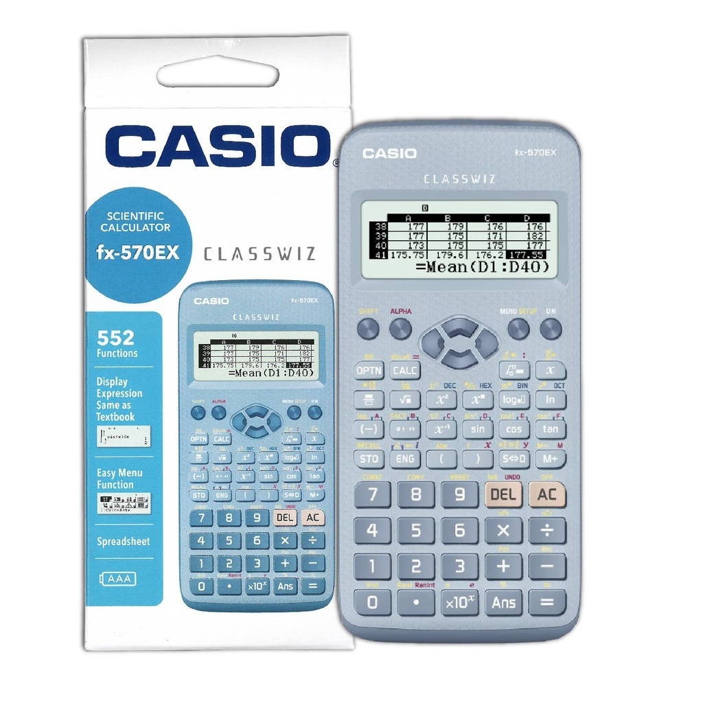 CASIO FX-570EX CLASSWIZ STANDARD SCIENTIFIC CALCULATOR WITH 10+2 DIGITS ...