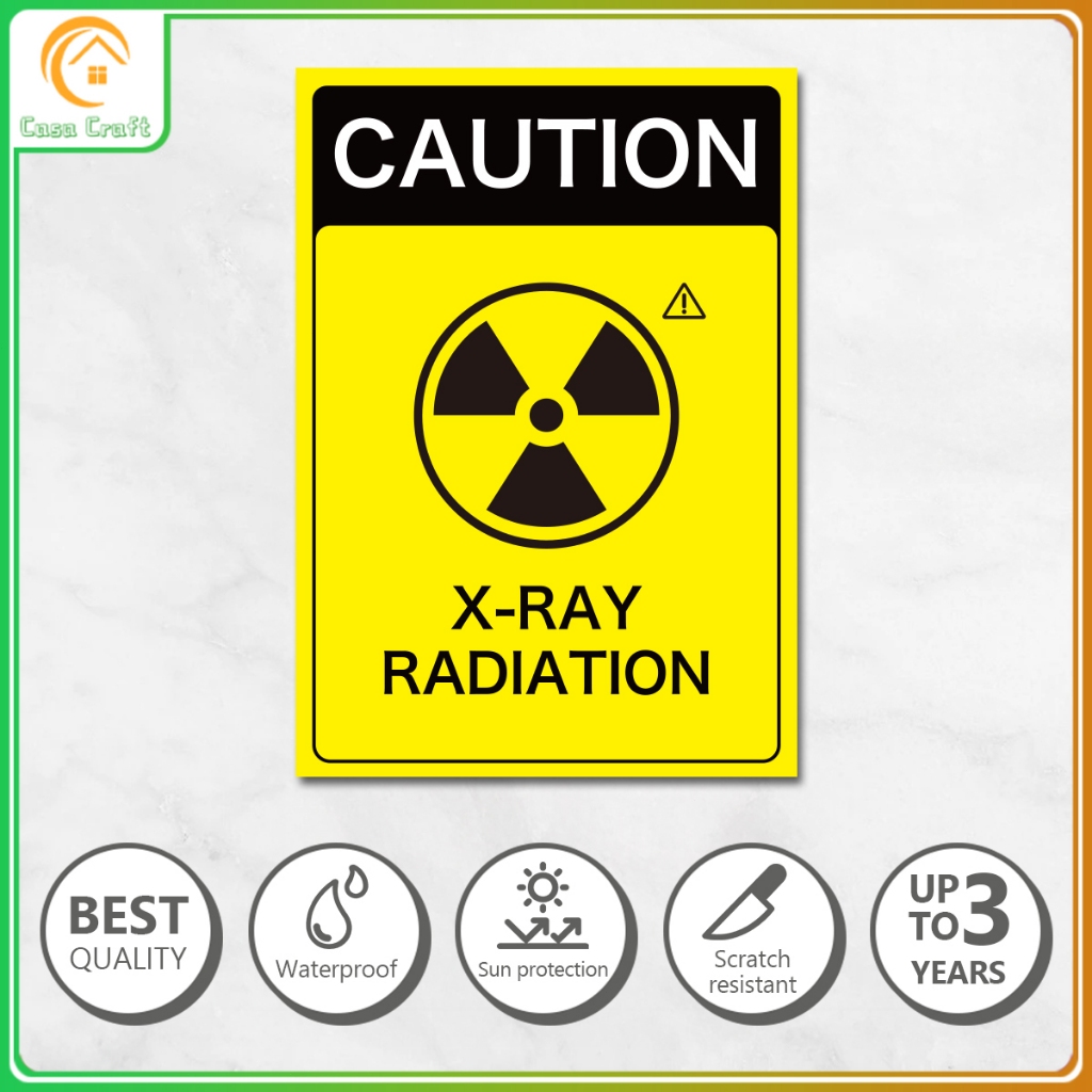 Caution X-ray Radiation Xray PVC Sticker Premium Waterproof Sticker ...