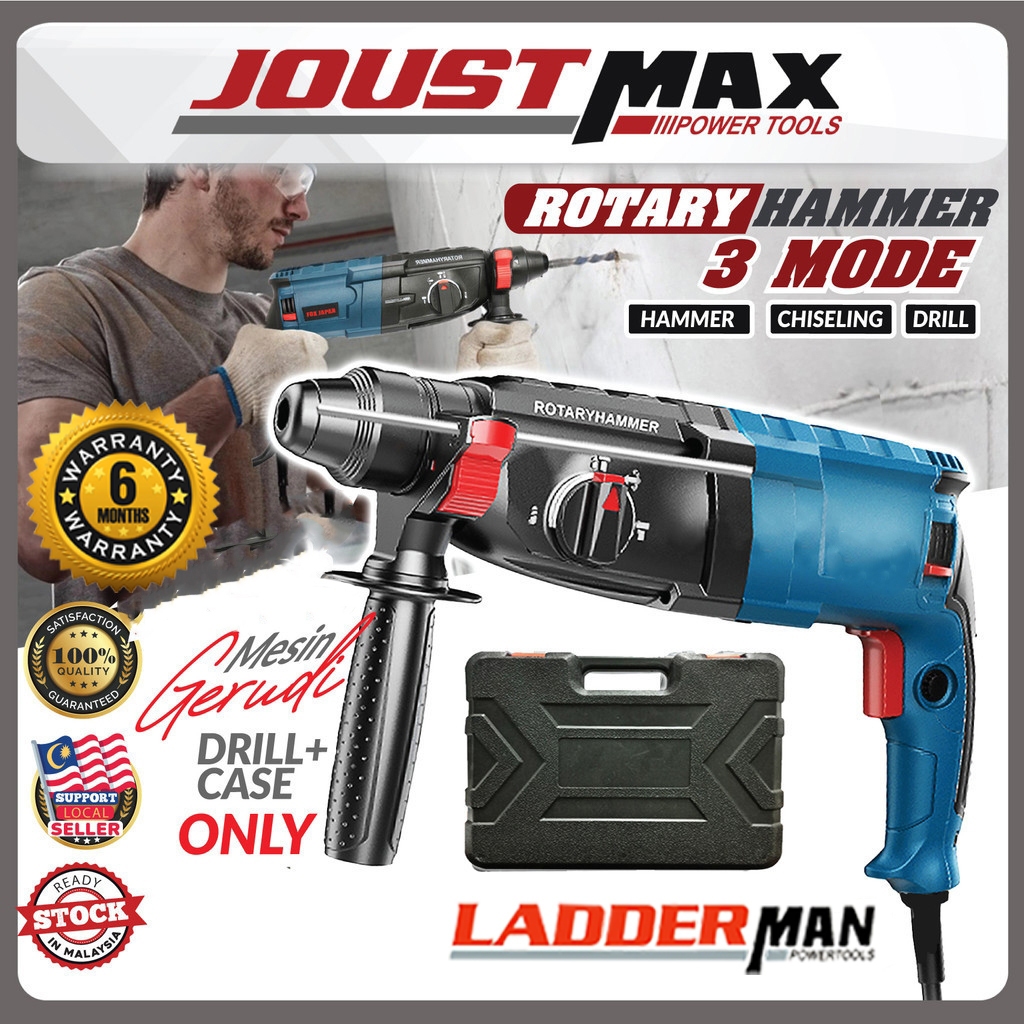 1000W 26mm 3 Mode Rotary Hammer Drill Heavy Duty Wall Concrete Drilling ...