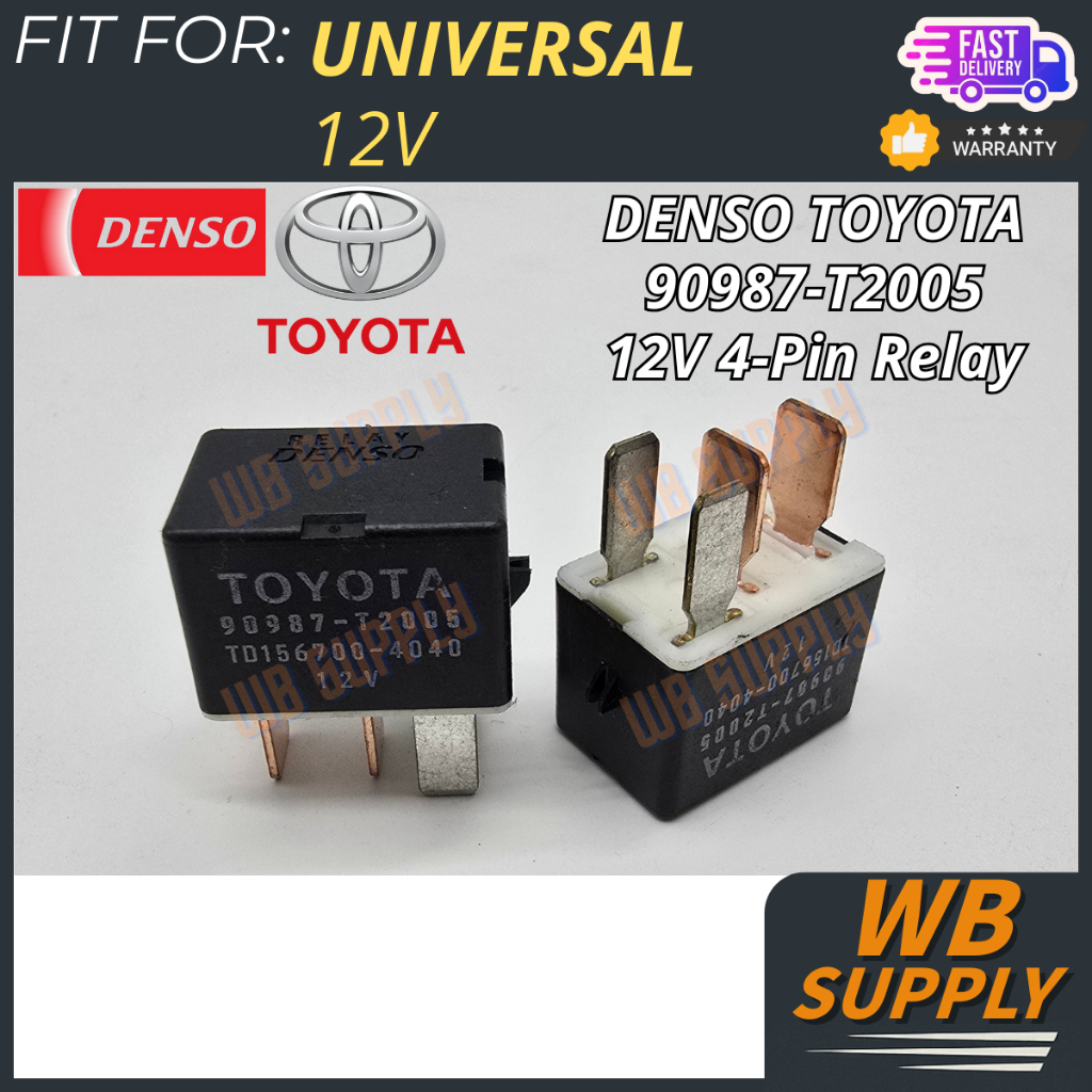 DENSO TOYOTA Relay 90987-T2005 12V 4-Pin – OEM Engine Fan Horn Foglamp ...