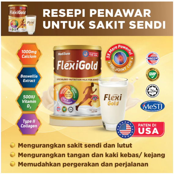(1 TIN FLEXIGOLD) FlexiGold Milk For Bones And Joints 400g | Shopee ...