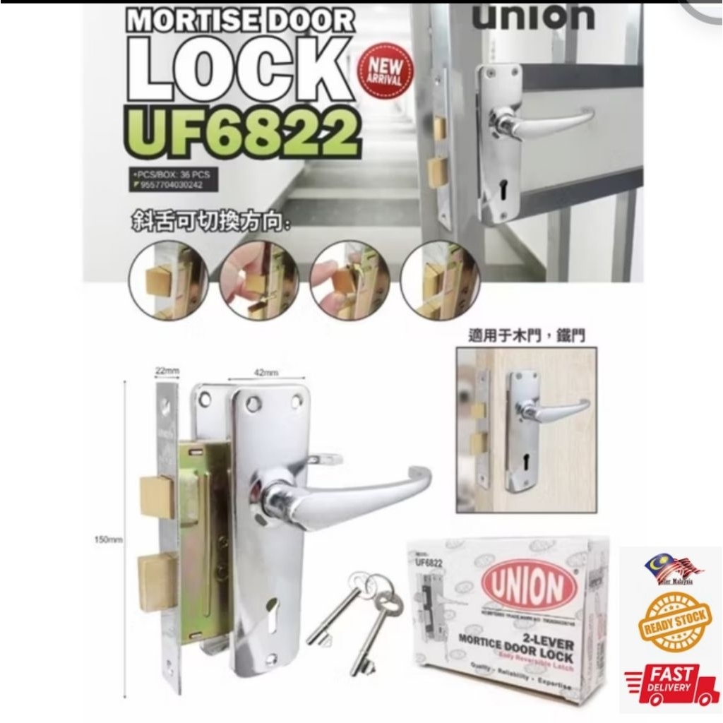 Made in Union Heavy Duty Mortise Metal Door Lock Set UF6822 FUDA Grill ...