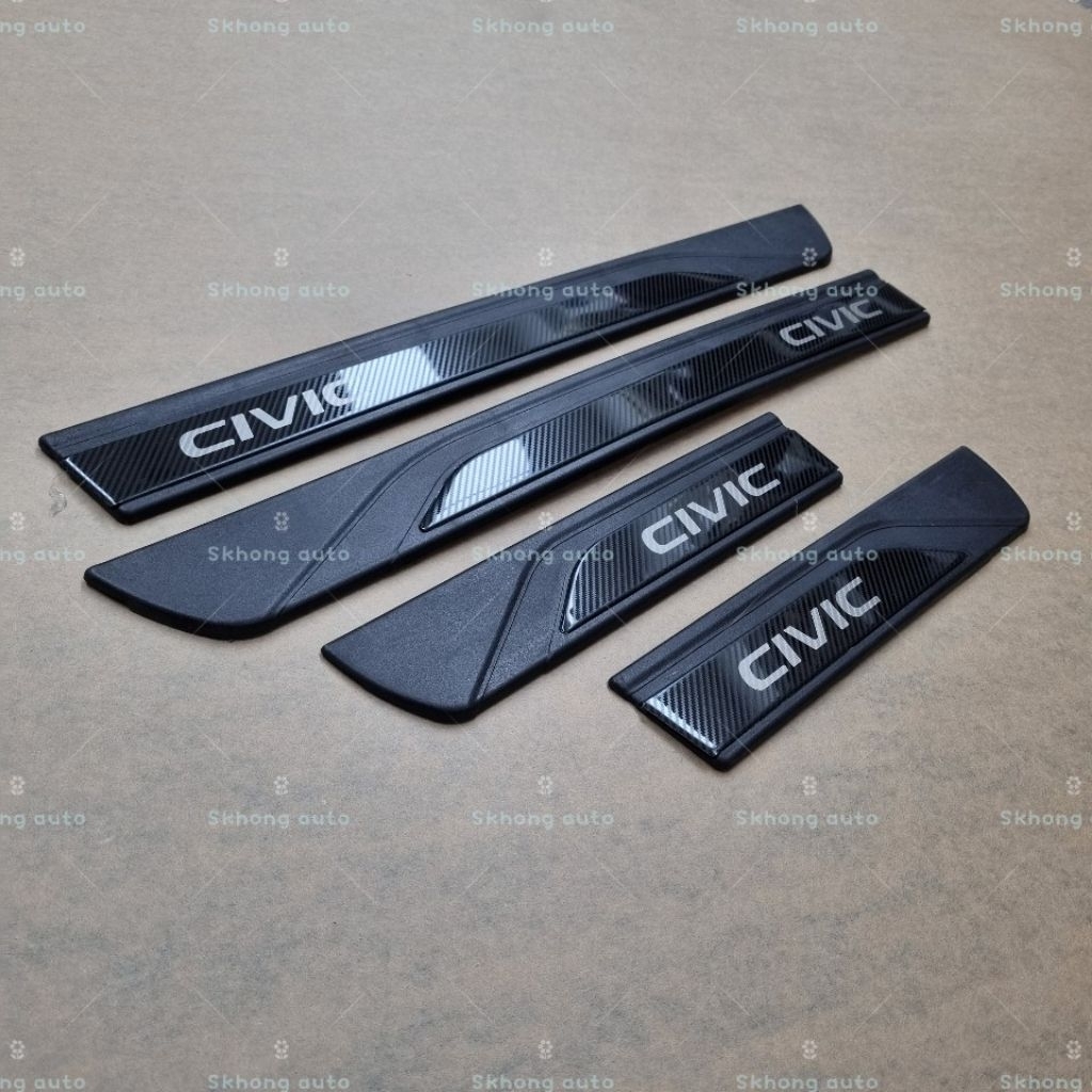 honda civic fc 2016-2021 car door step carbon / carbon red word door ...