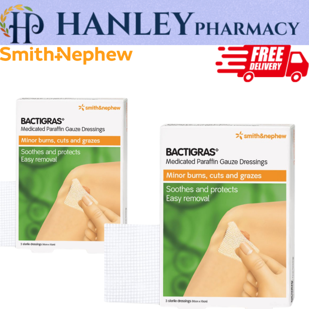 SMITH&NEPHEW BACTIGRAS MEDICATED TULLE GRAS 5CMX5CM (5STERILE ...