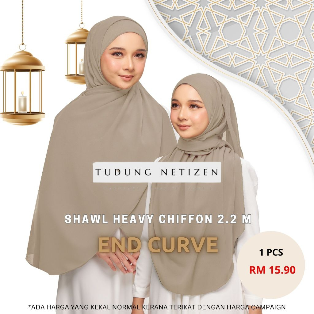 AHAD/PH NO POSTAGE SHAWL HEAVY CHIFFON 2.2 METER END CURVE | Shopee ...