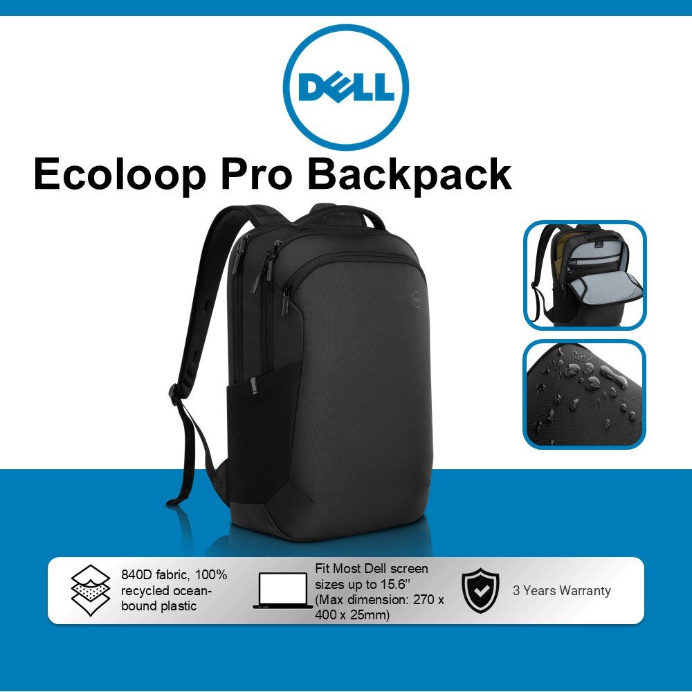 Dell Pro Ecoloop / Ecoloop Pro Backpack for Laptop up to 15.6" | Shopee ...