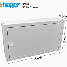 Hager IU18S METAL ENCLOSURE BOX ( 1 ROW 18 WAYS ) | Shopee Singapore