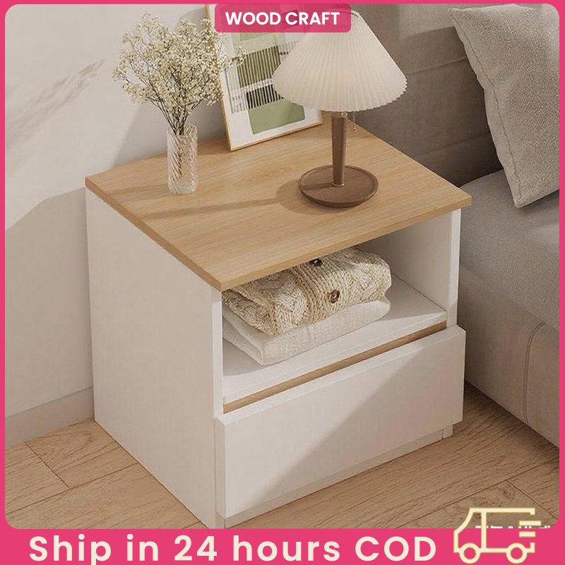 Bedside Table with Drawer Meja Tepi Katil Minimalis Modern Nightstand ...
