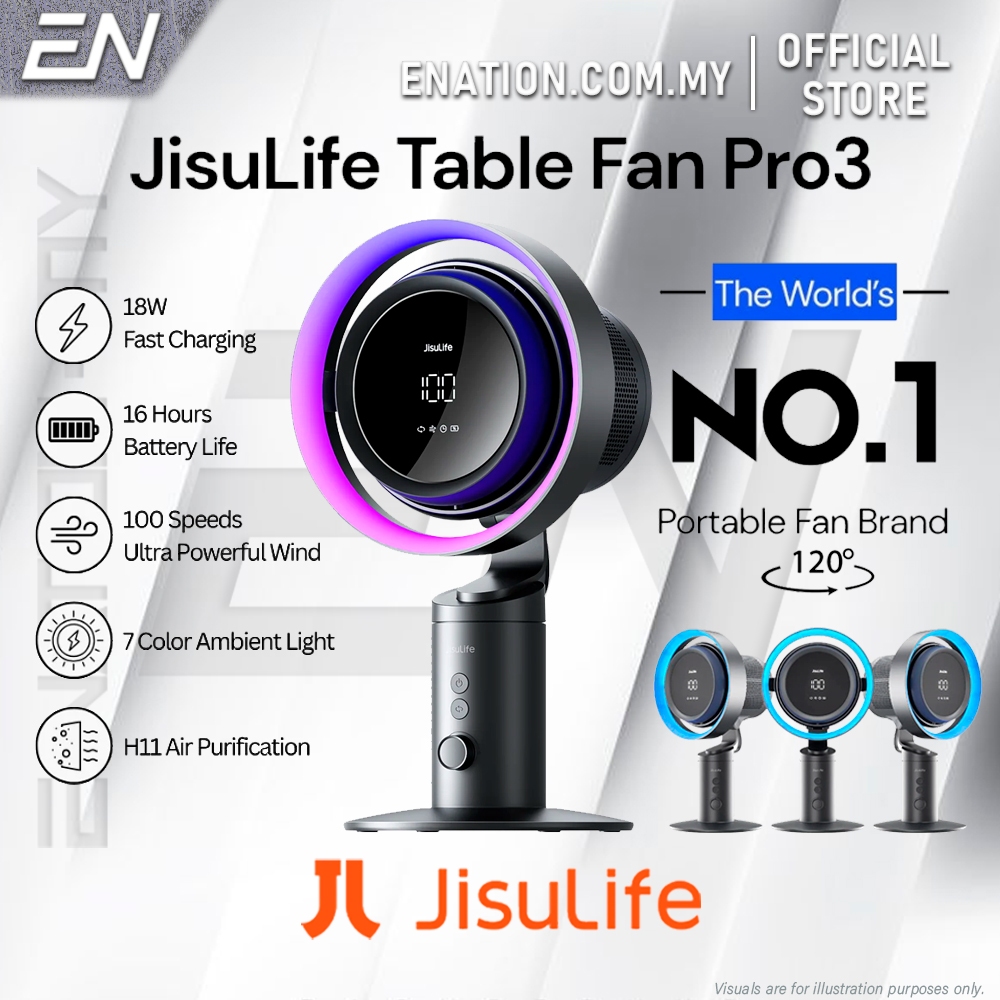 JisuLife Bladeless Portable Table Fan Pro3 | Bladeless Table Fan & Air ...