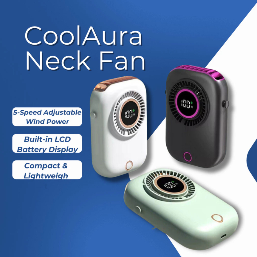 Mini USB Rechargeable Neck Fan | Portable Vaneless Hanging Air Cooler ...