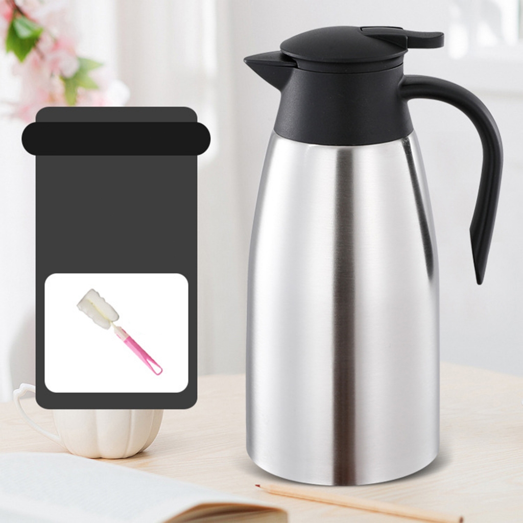 24H Delivery 2L Stainless Steel Thermal Coffee Carafe Vacuum insulated Pot Hot Beverage ...