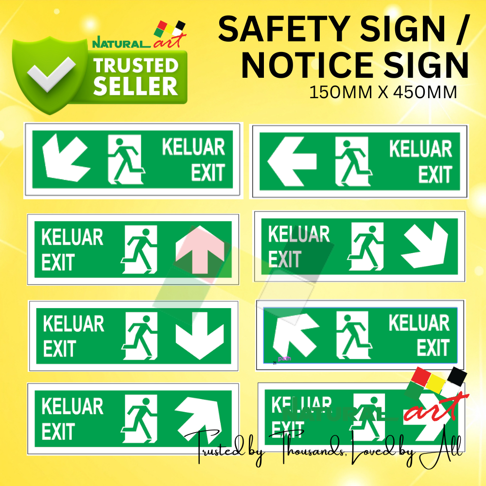 SAFTY SIGN, EXIT SIGN, PAPAN TANDA KELUAR, PAPANTANDA KESELAMATAN ...