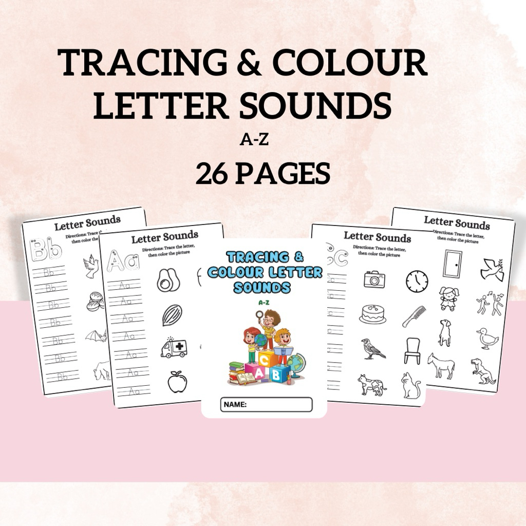 tracing & colour letter sounds worksheet | Shopee Singapore