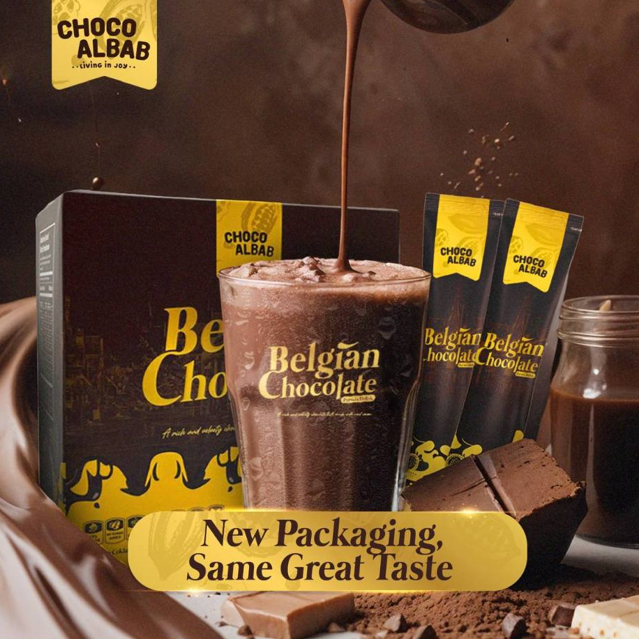 Choco Albab Belgian Chocolate Drink 30g x 20 sachet Minuman Coklat Hot Chocolate Malt Drink ...