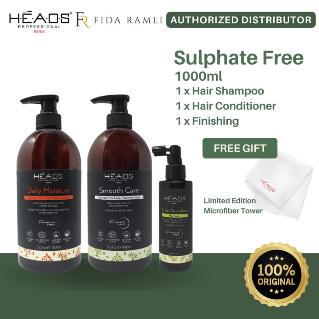 HEADS Sulphate Free Shampoo Set 1000ml (3 in 1) | Shopee Singapore