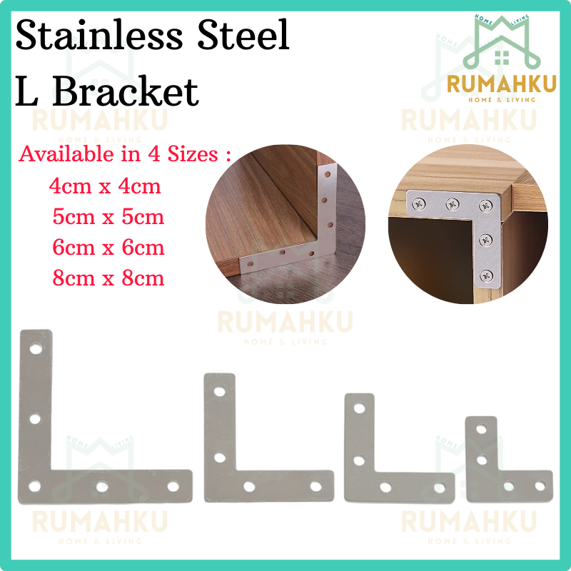RMK Stainless Steel L Bracket Sesiku L Rak Rack Angle Bracket L Hanging ...