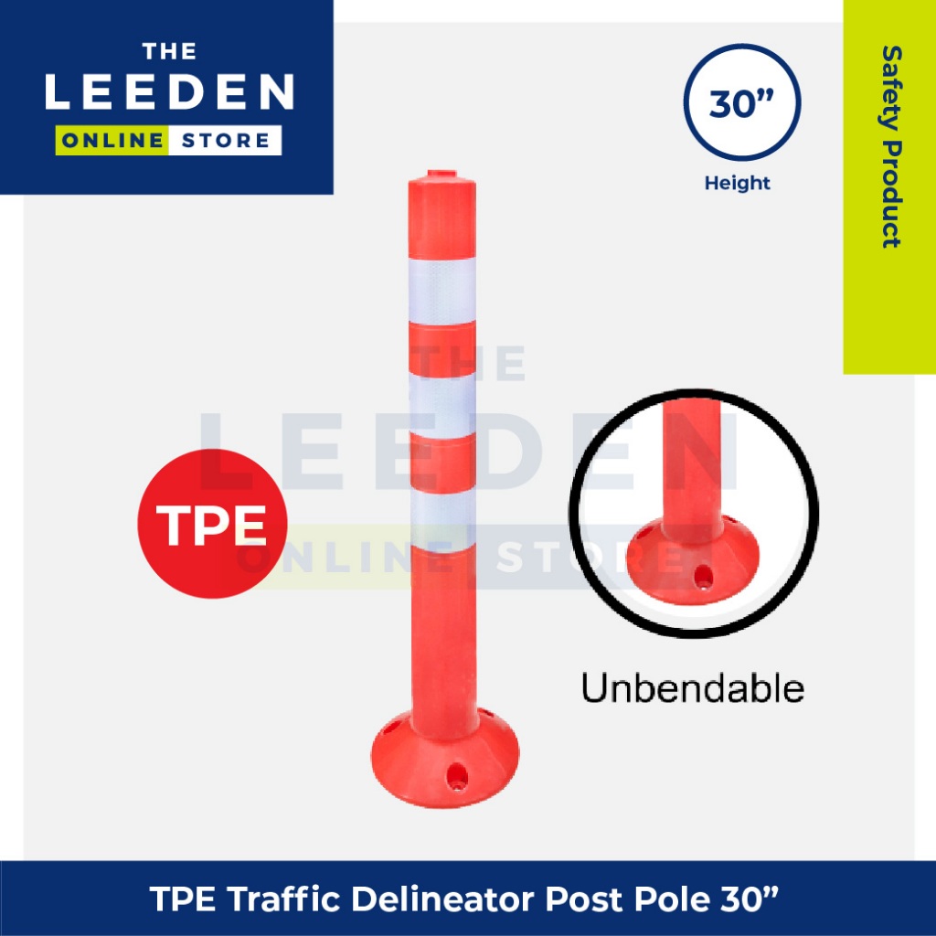 Safety Traffic Delineator Post TPE Flexible Bar / Cone 30 inches by ...