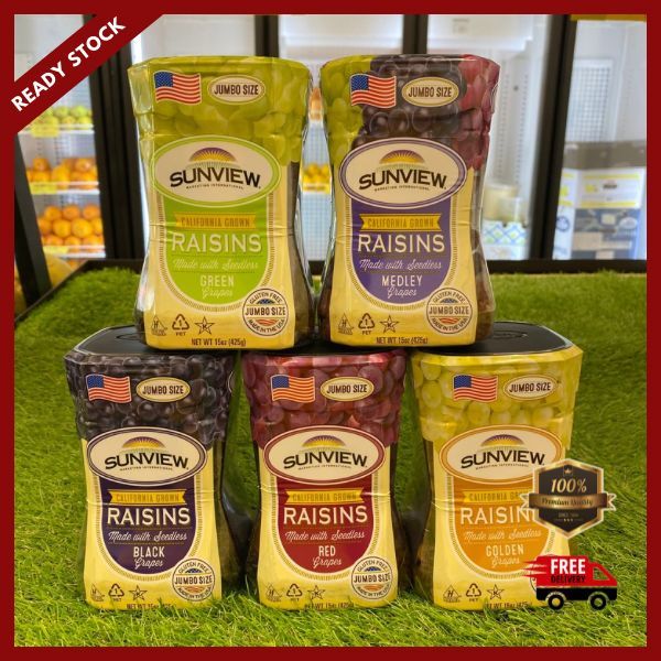 Sunview Organic Raisin Jumbo Size 425g Kismis Anggur Kering 葡萄 Grape ...