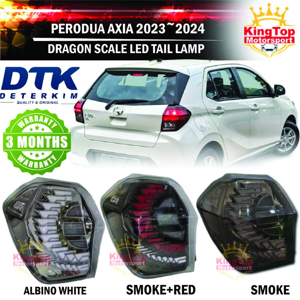 DTK Perodua Axia 2023 - 2024 Dragon Scale Dynamic Tail Lamp With Signal ...